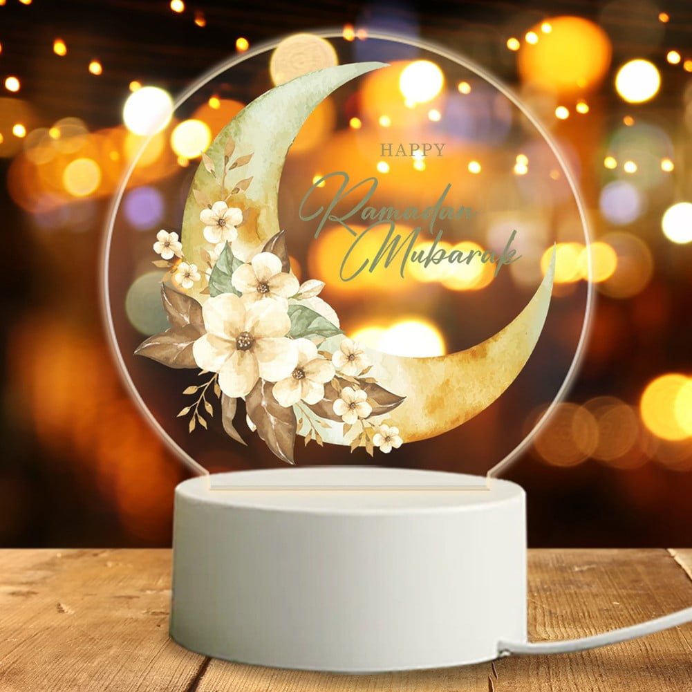 3D Creative Night Light,Ramadan Mubarak USB Atmosphere Lamp - Walmart.com