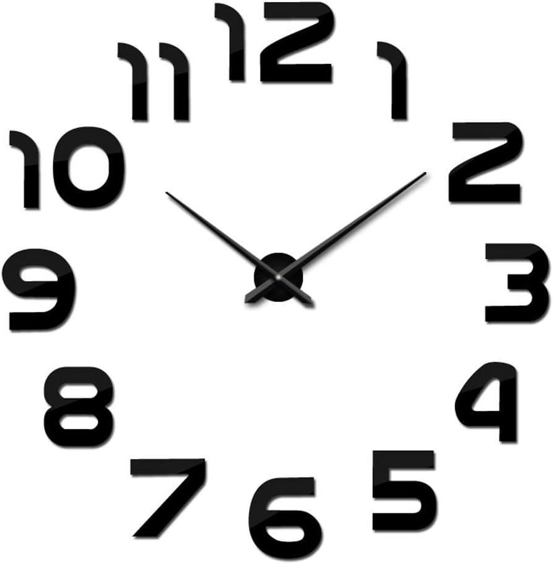 3D Creative Numerals Frameless Wall Clock Stickers, DIY Modern ...