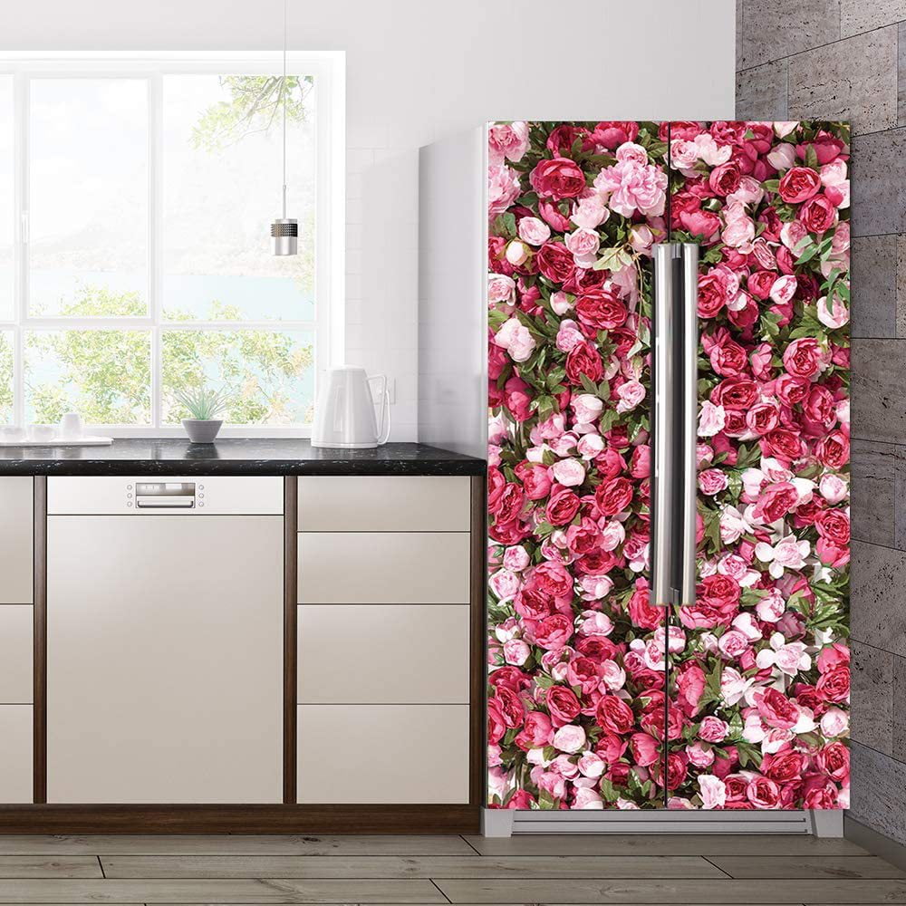 3D Creative Refrigerator Door Sticker Retro Art Refrigerator Wallpaper ...