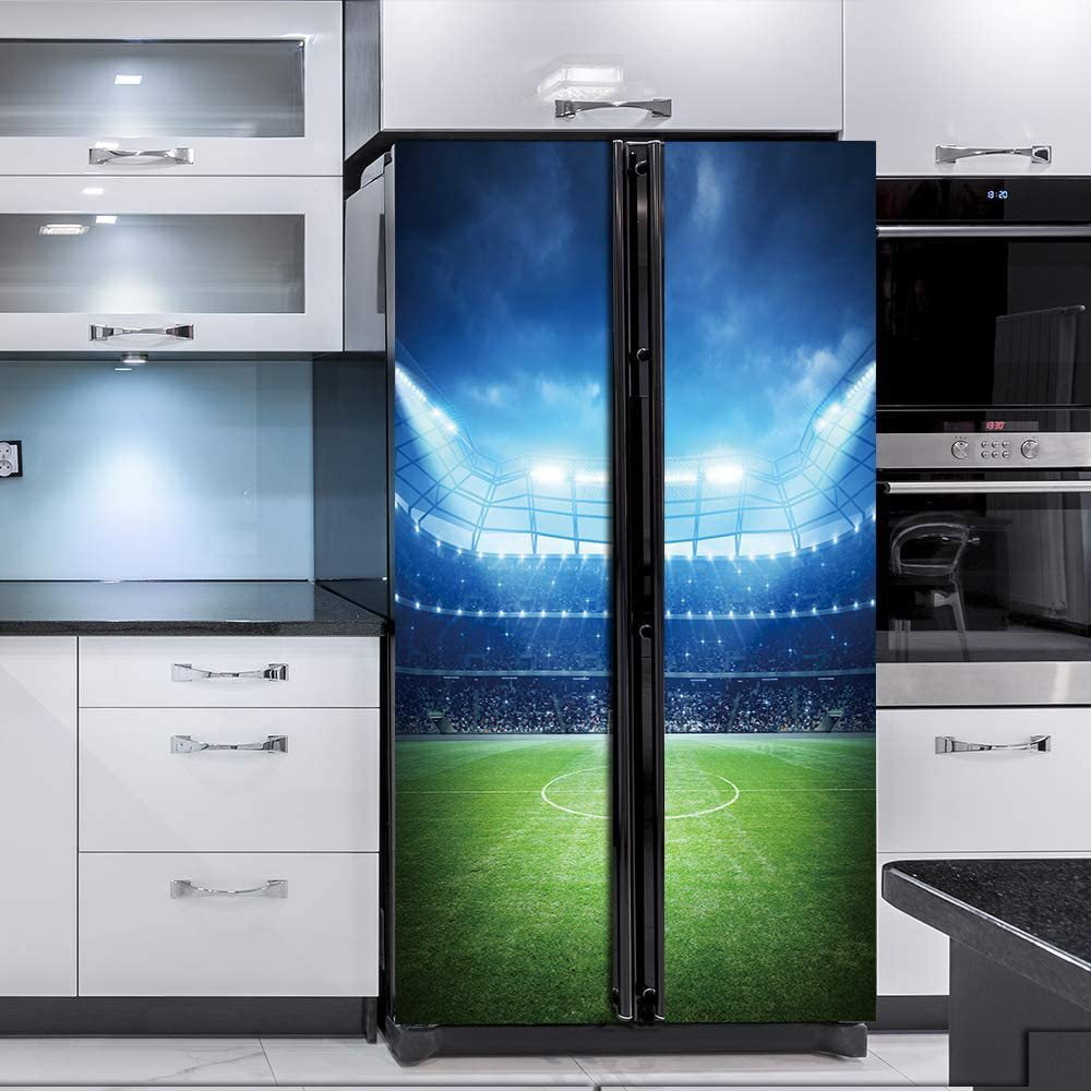 3D Creative Refrigerator Door Sticker Retro Art Refrigerator Wallpaper ...