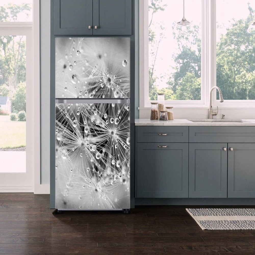 3D Creative Refrigerator Door Sticker Retro Art Refrigerator Wallpaper ...