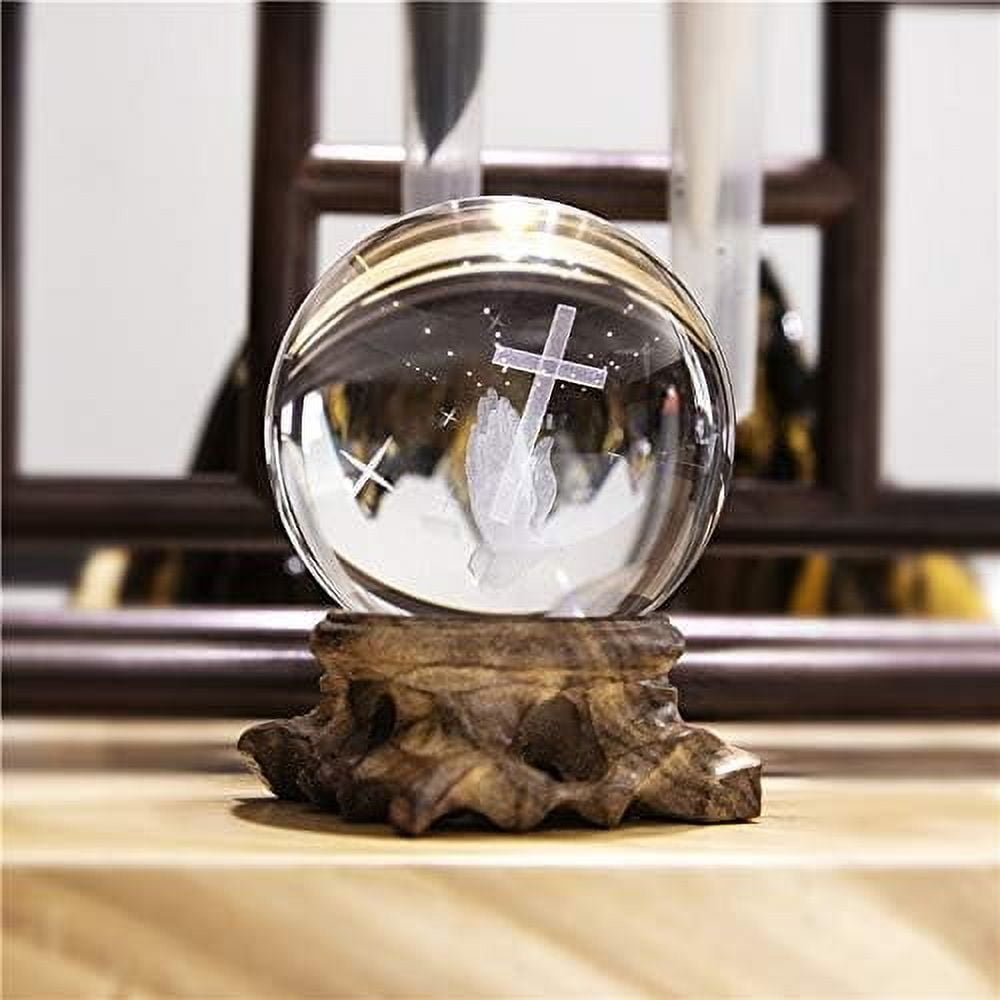 3D Cross Crystal Ball Paperweight Full Sphere Glass Fengshui with ...