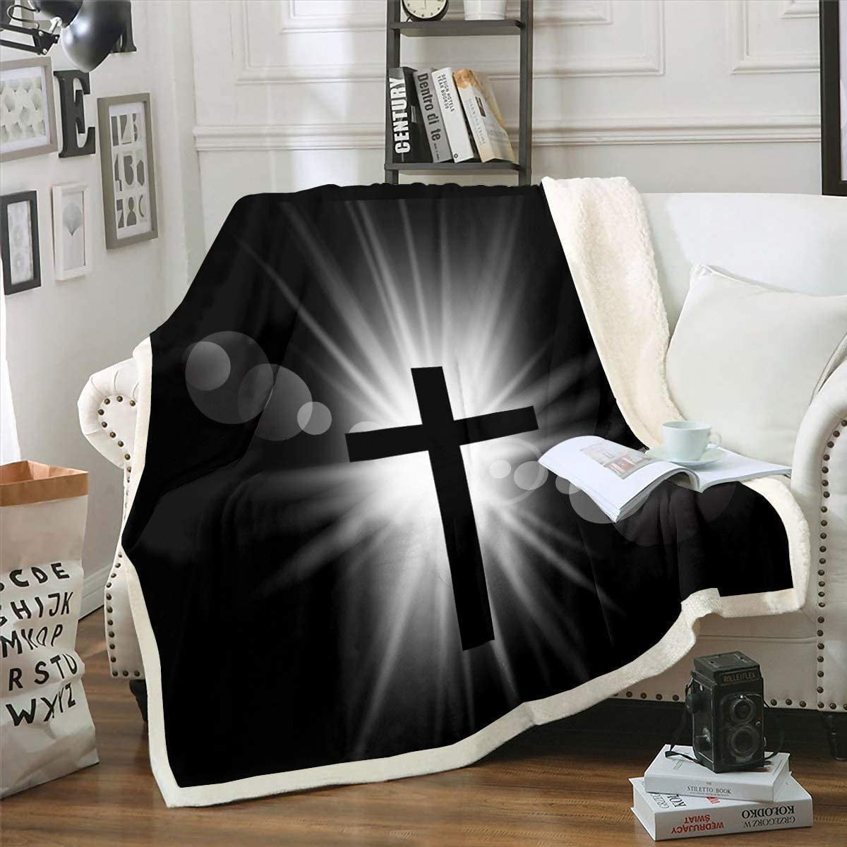 3D Cross Print Blanket for Kids Adults Holy Cross Fleece Blankets ...