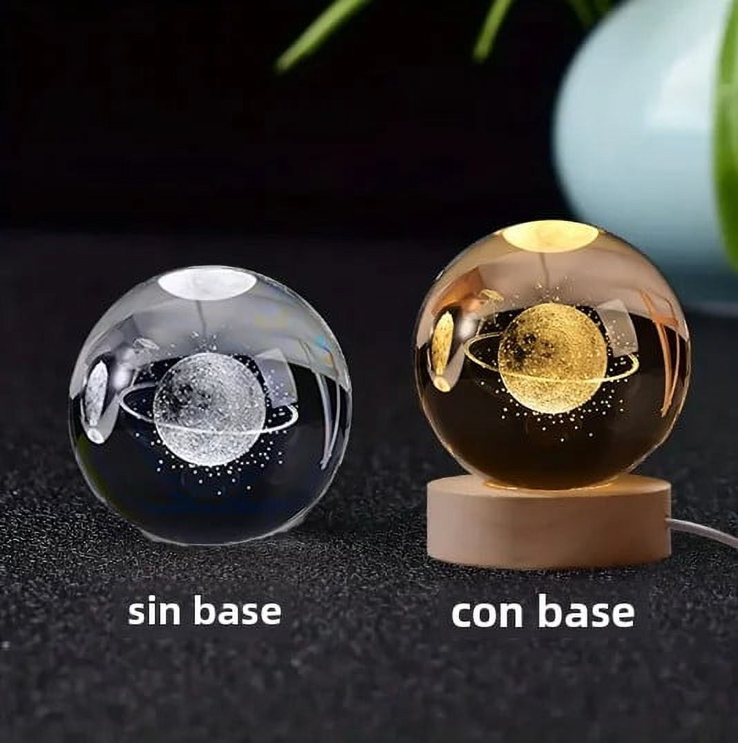 3D Crystal Ball 6cm Laser Engraved Solar System Night Light Advanced ...
