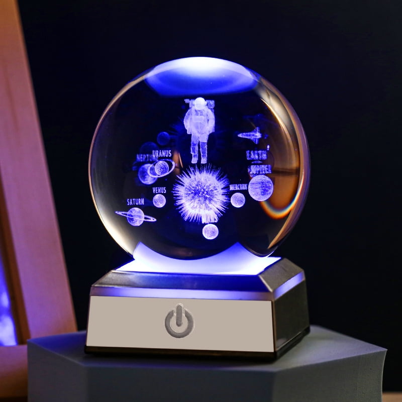 3D Crystal Ball Multiple Astronauts Decoration, Gift for Men and Women ...