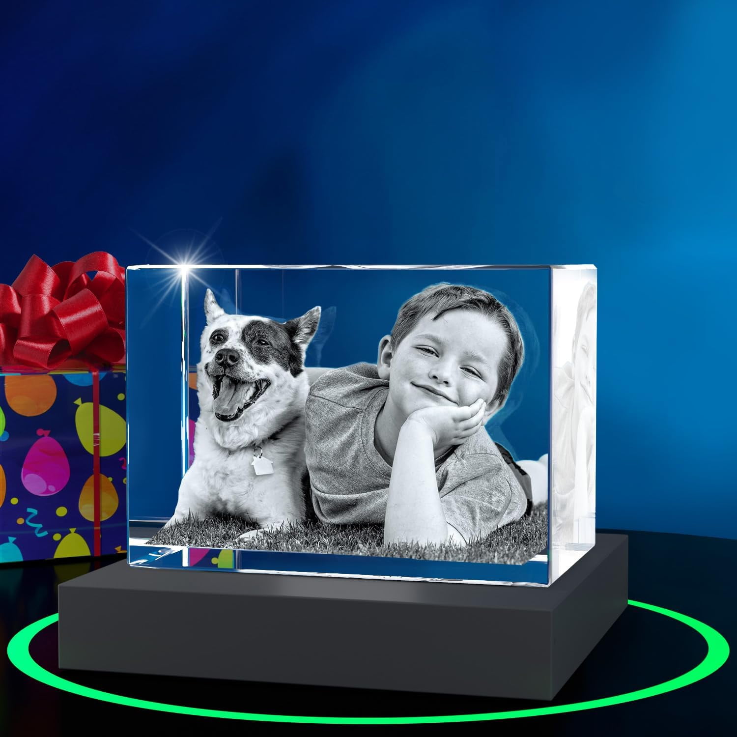 3D Crystal Photo, Customized Dog Memorial Gifts with Your Own Photo for ...