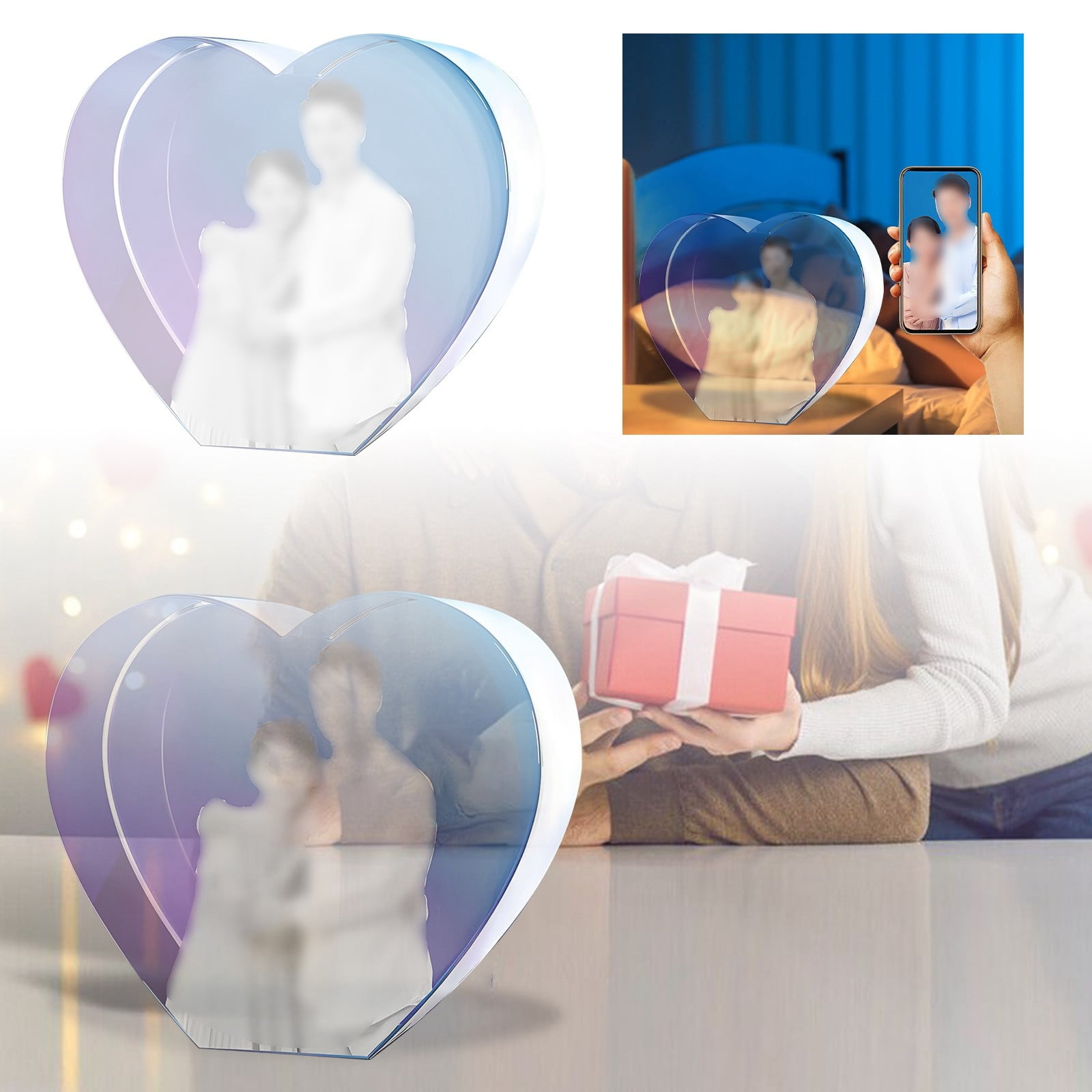 3D Photo Engraving Glass Personalized Custom Laser Engraved Keepsake ...