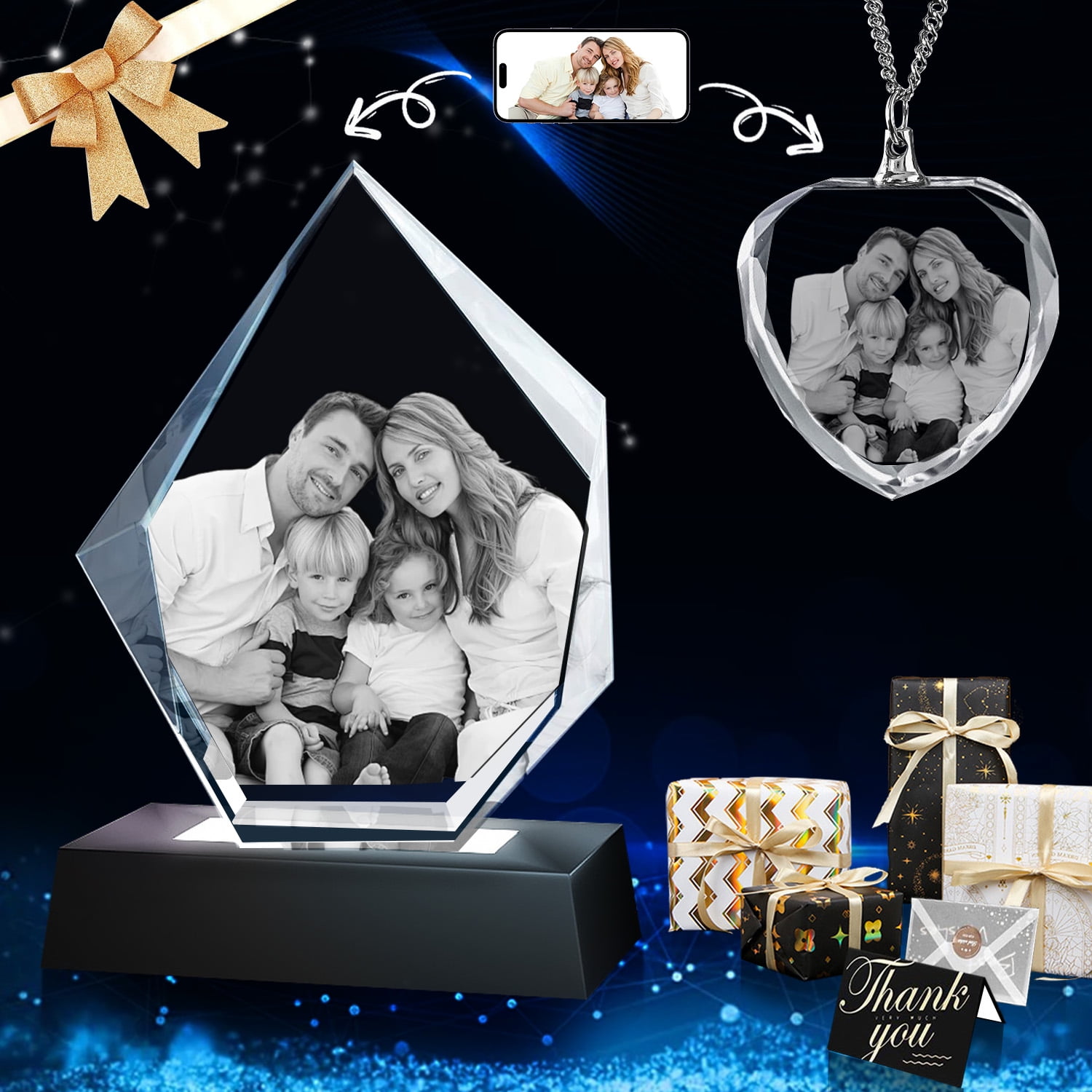 3D Crystal Photo Iceberg Shape Innovation Crystal Picture Personalized ...