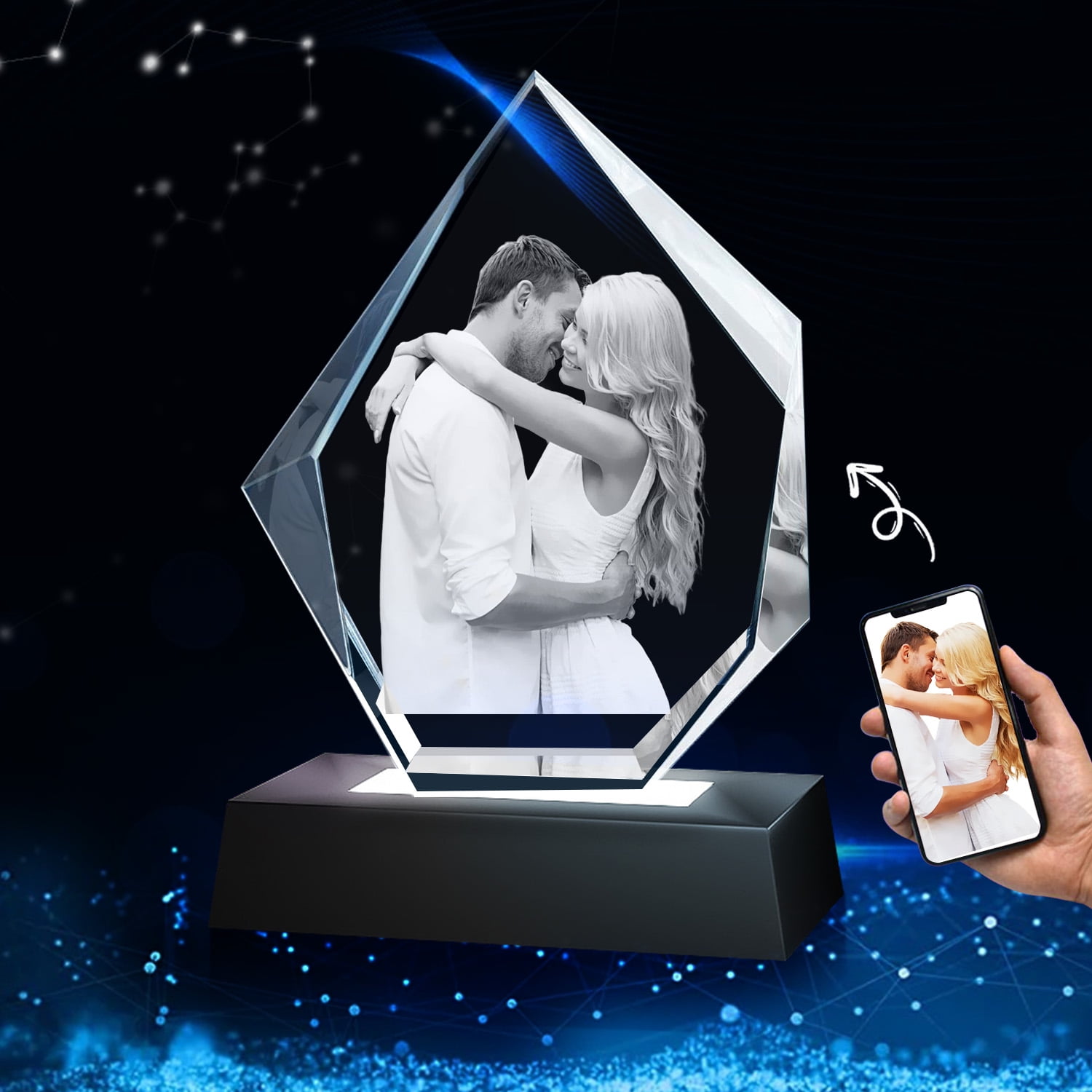 3D Crystal Photo Iceberg Shape Innovation Crystal Picture Personalized ...