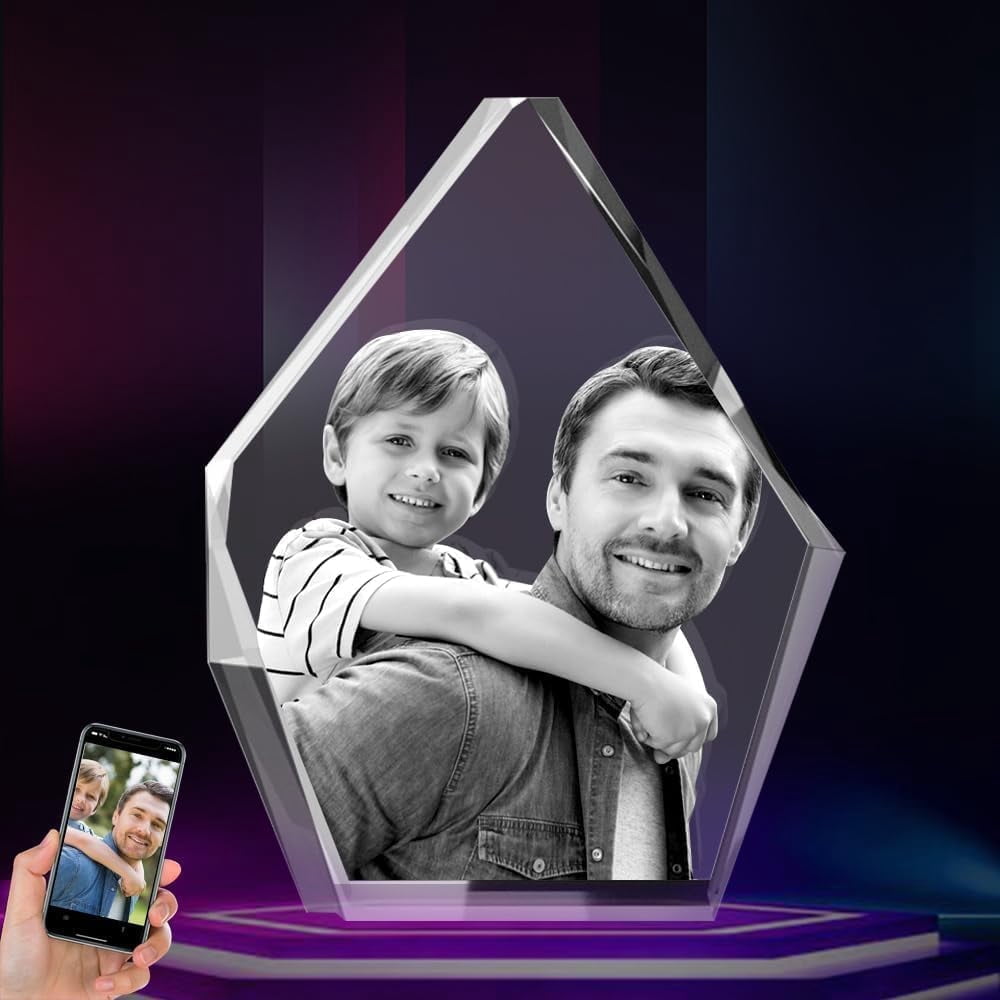 3D Crystal Photo, Personalized 3D Crystal Picture Engraved Iceberg ...