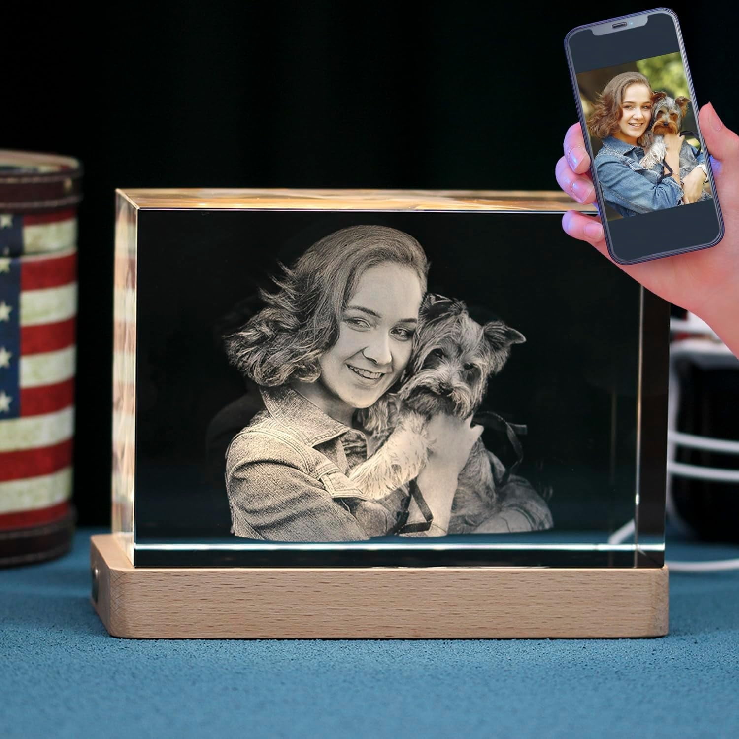 3D Crystal Photo, Personalized Dog or Cat Memorial Gifts with Your Own ...