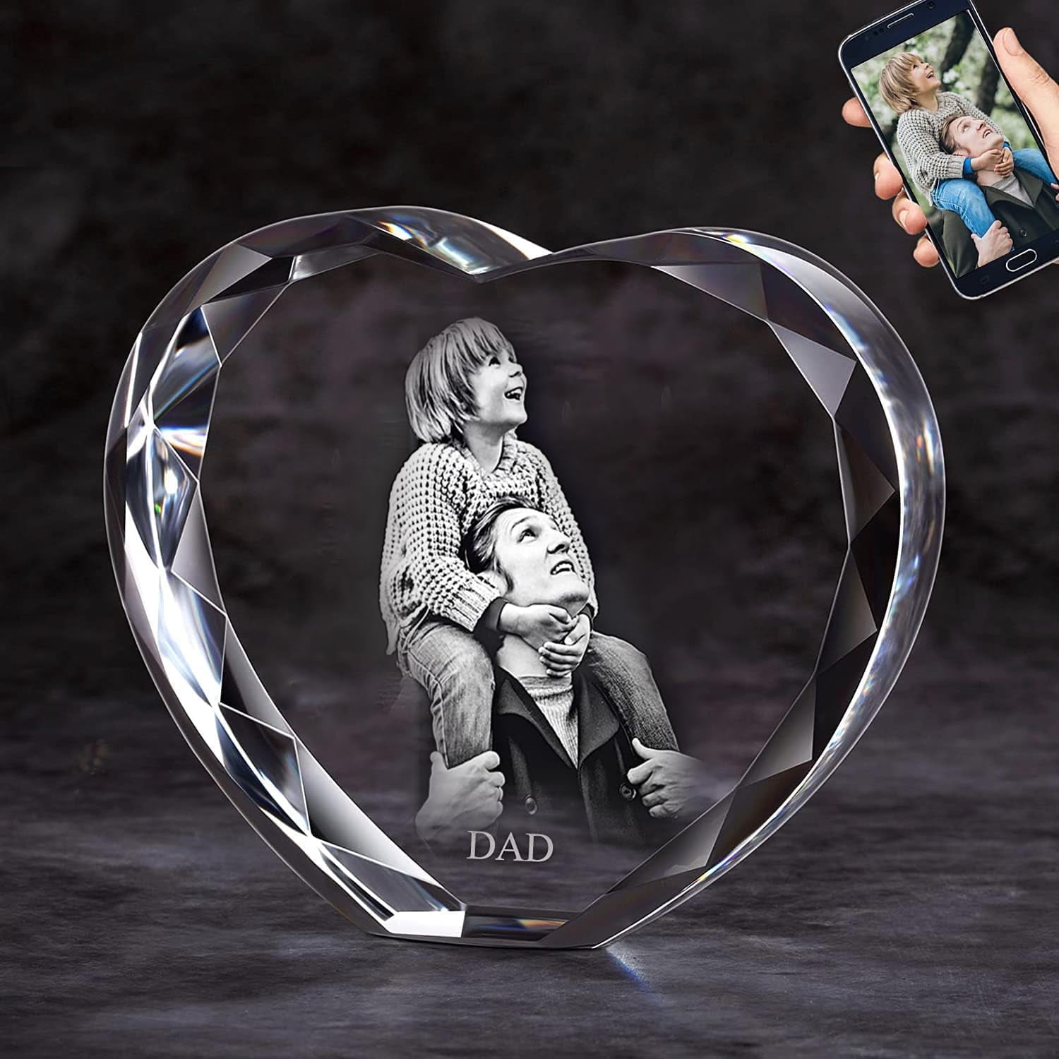 3D Crystal Photo Personalized Gifts for Women, Her, Him, Mom, Couple ...