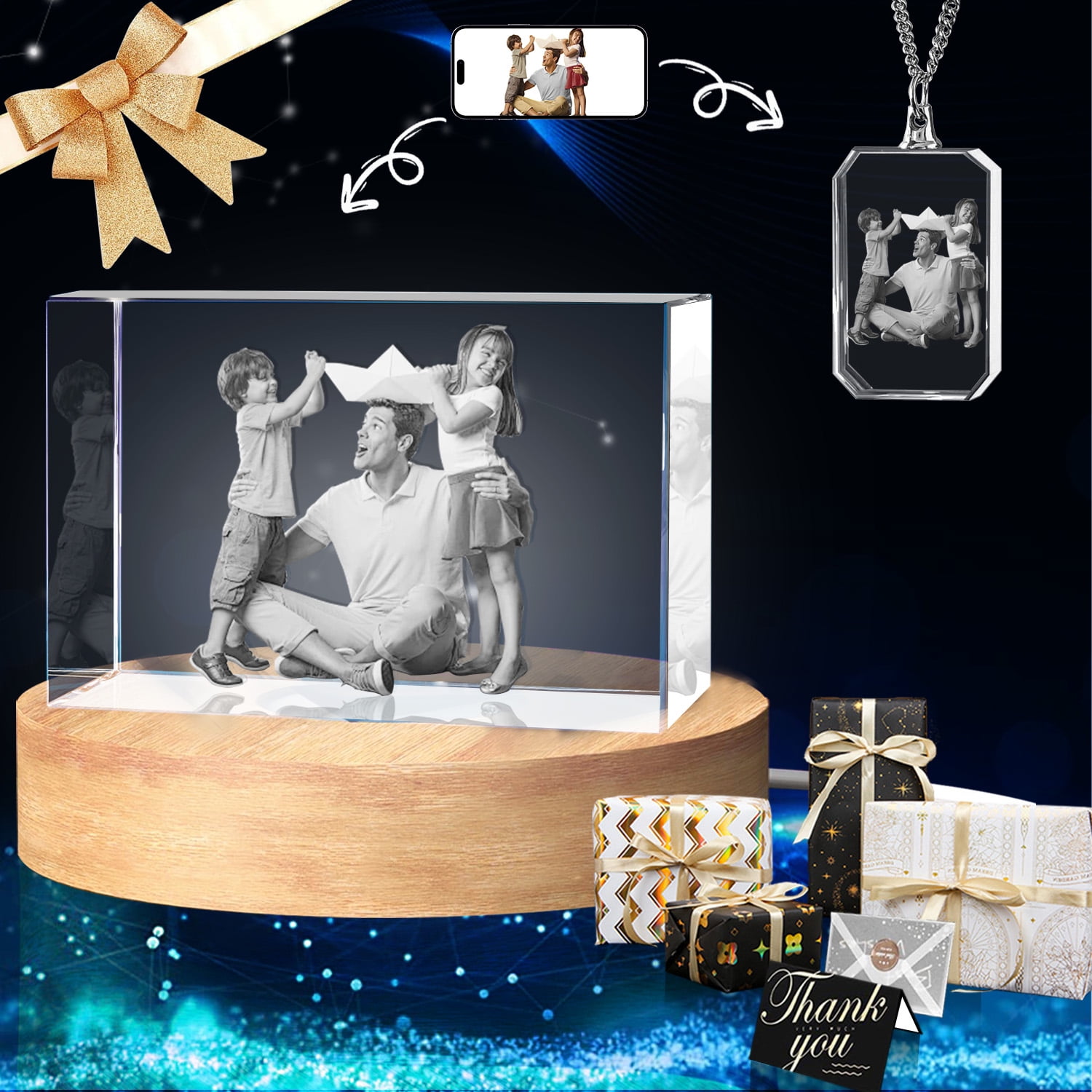 3D Crystal Photo Rectangle Shape Innovation Crystal Picture ...