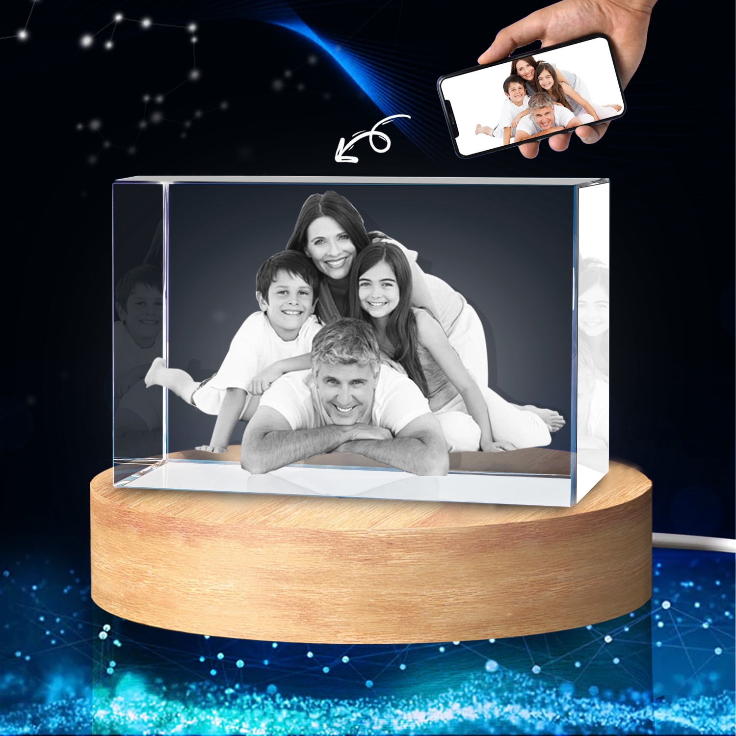 3D Crystal Photo Rectangle Shape Innovation Crystal Picture ...