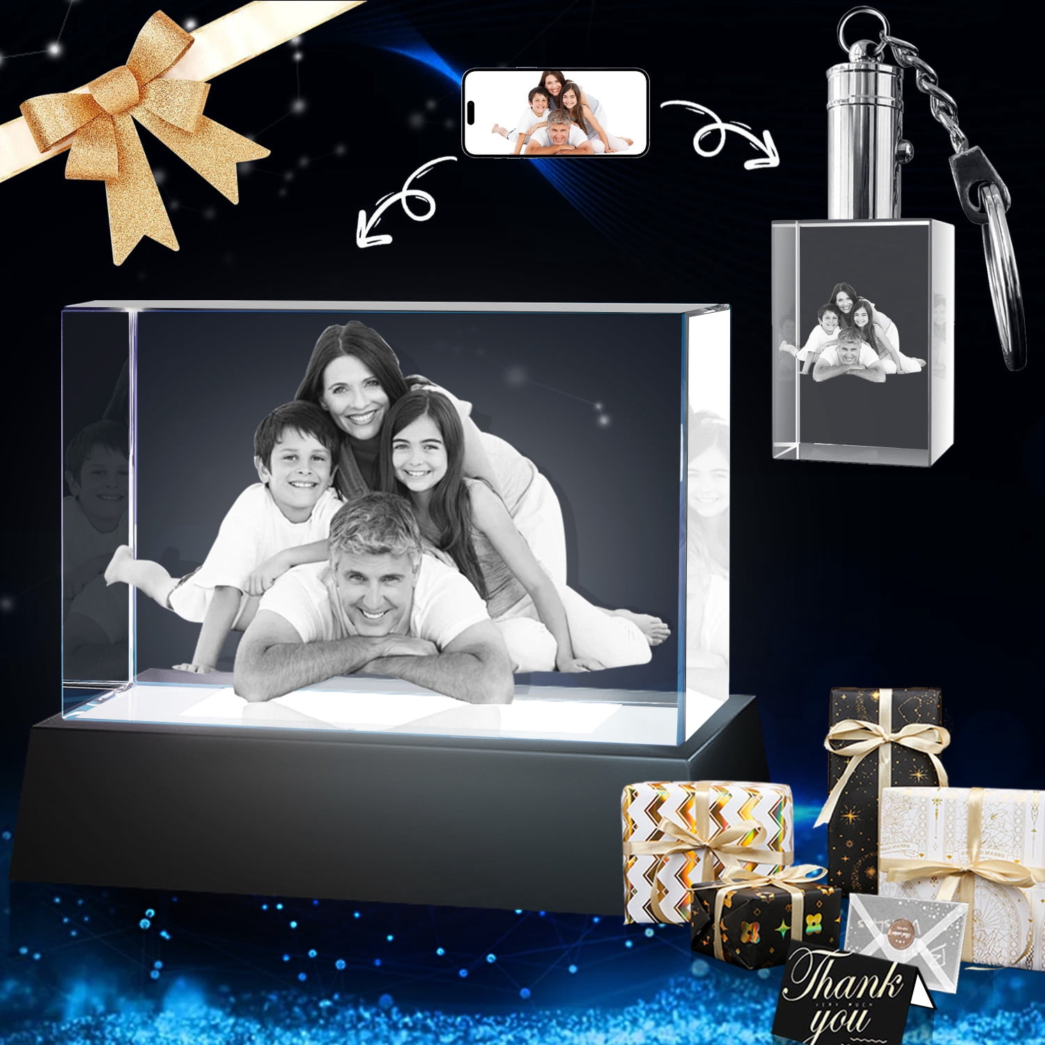 3D Crystal Photo Rectangle Shape Innovation Crystal Picture ...