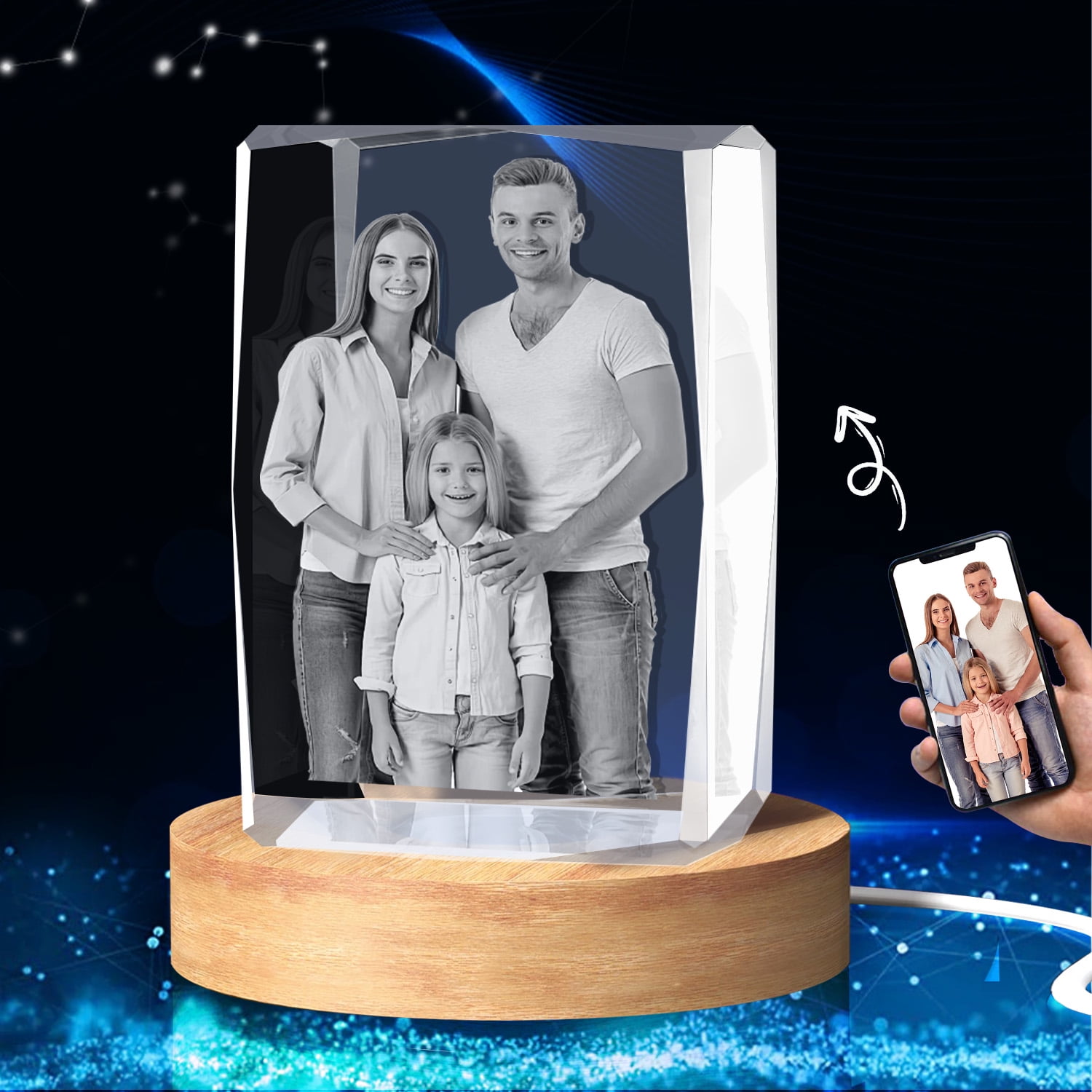 3D Crystal Photo Rectangle Shape Innovation Crystal Picture ...