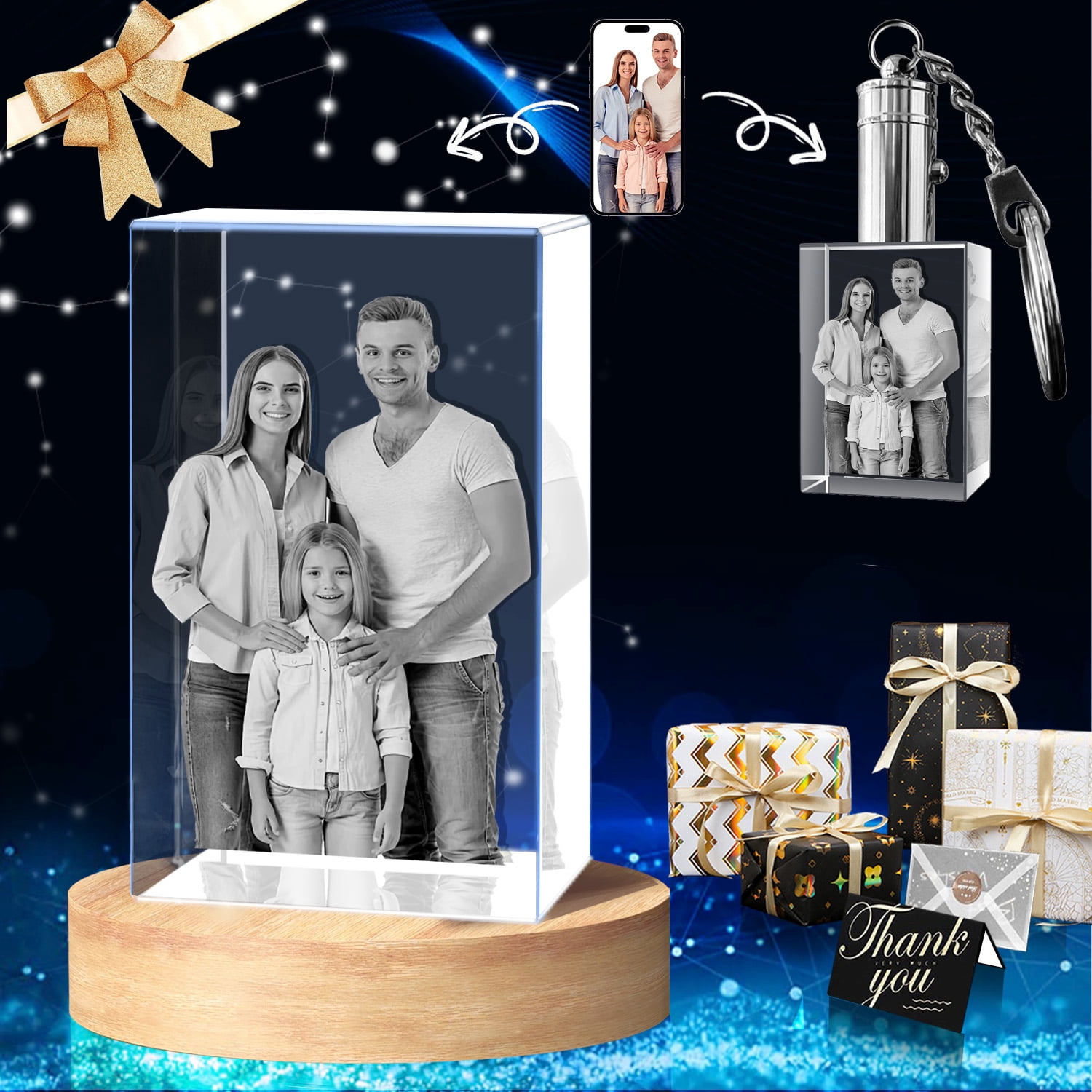 3D Crystal Photo Rectangle Shape Innovation Crystal Picture ...