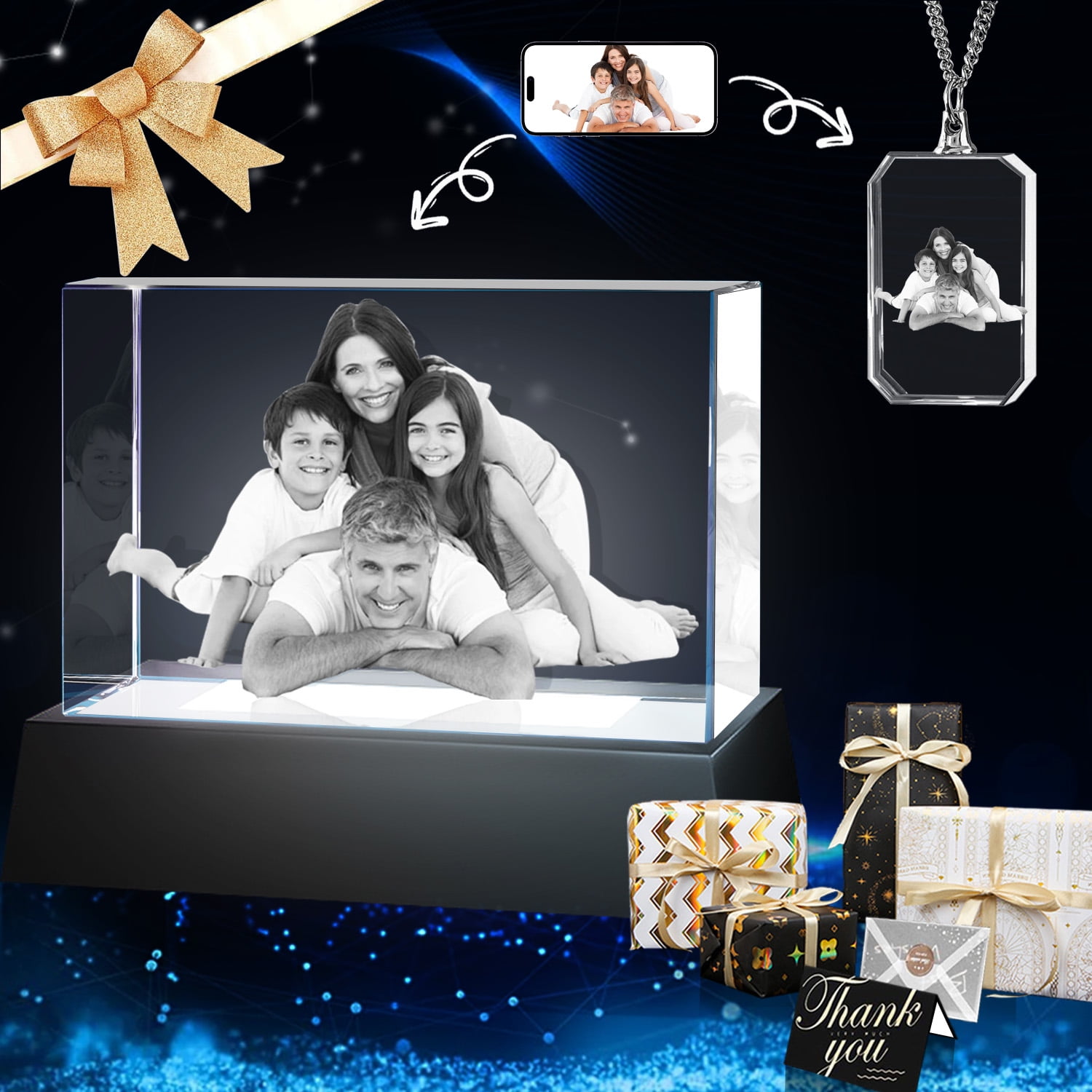 3D Crystal Photo Rectangle Shape Innovation Crystal Picture ...