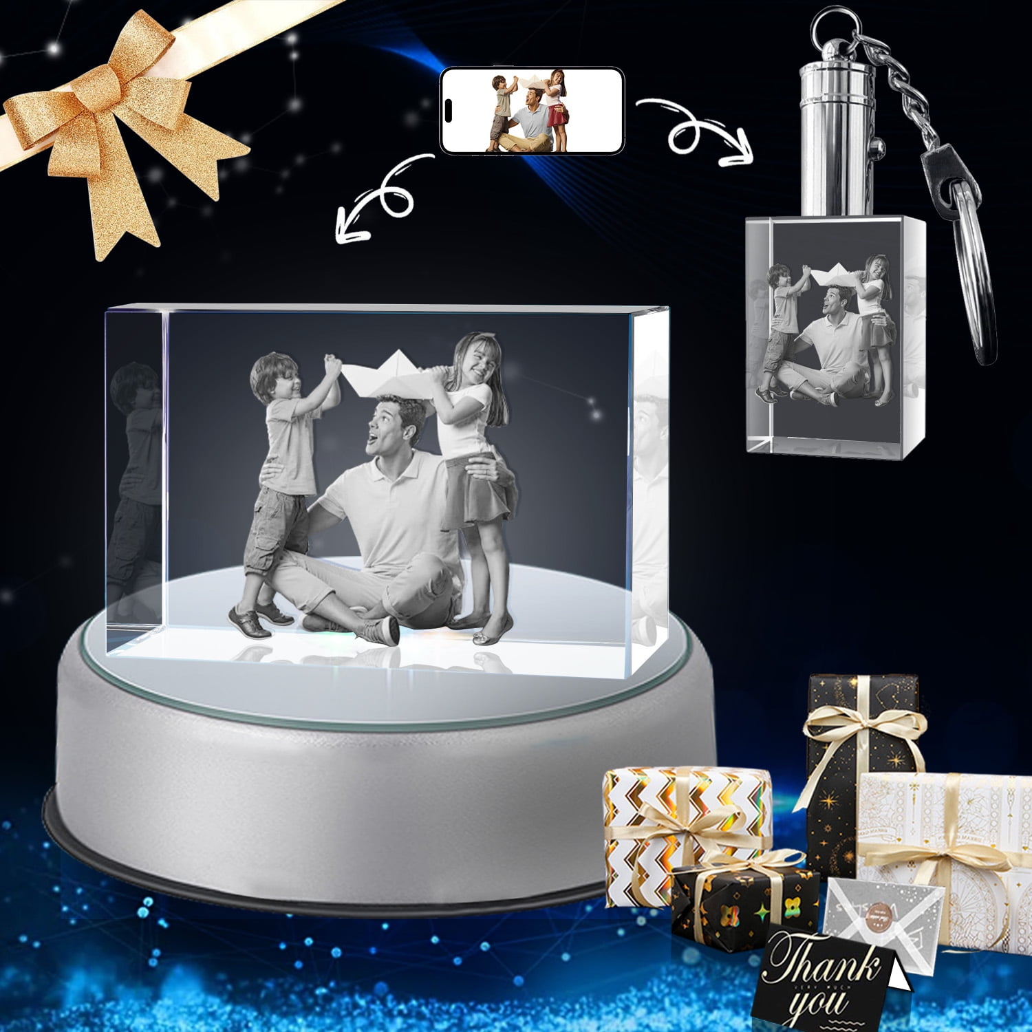 3D Crystal Photo Rectangle Shape Innovation Crystal Picture ...