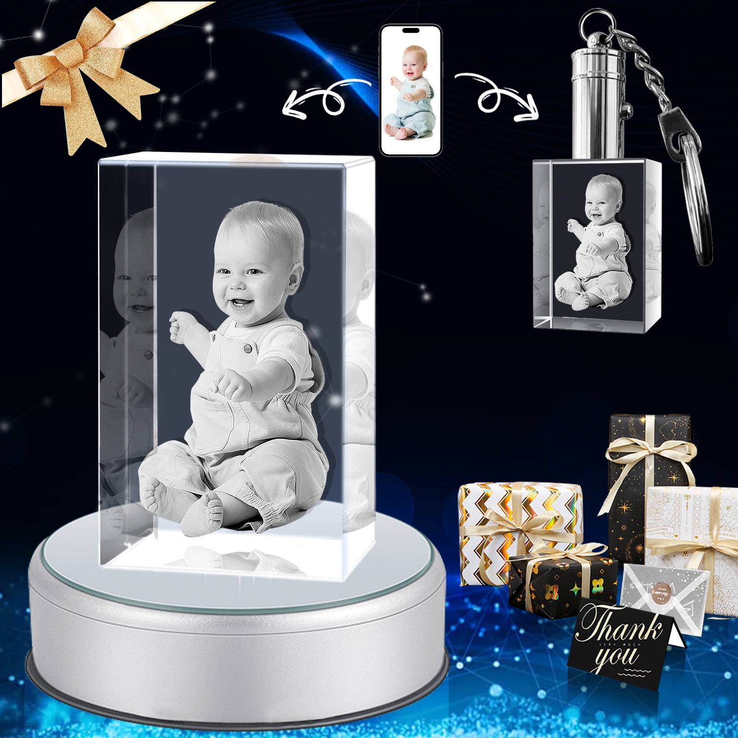 3D Crystal Photo Rectangle Shape Innovation Crystal Picture ...