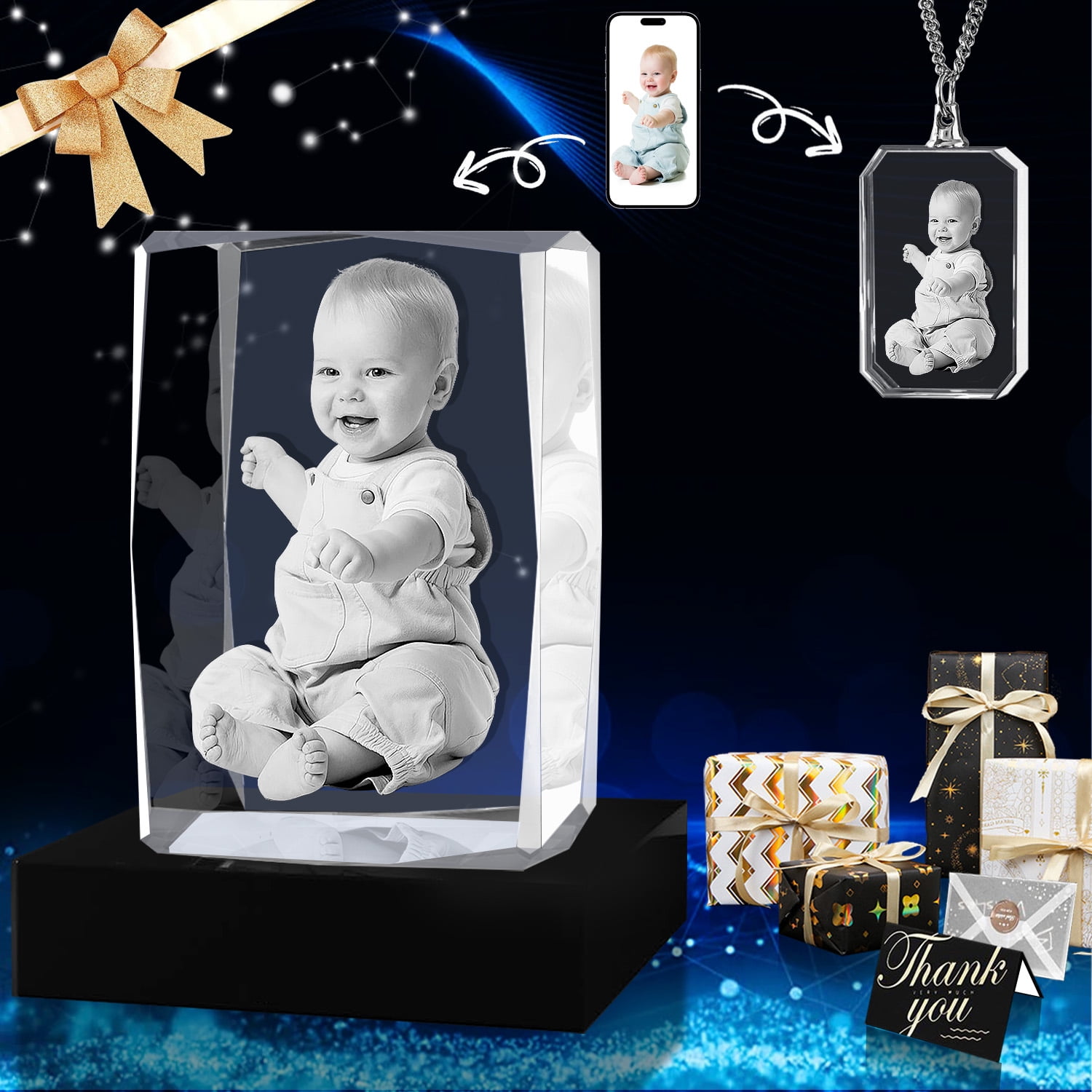 3D Crystal Photo Rectangle Shape Innovation Crystal Picture ...