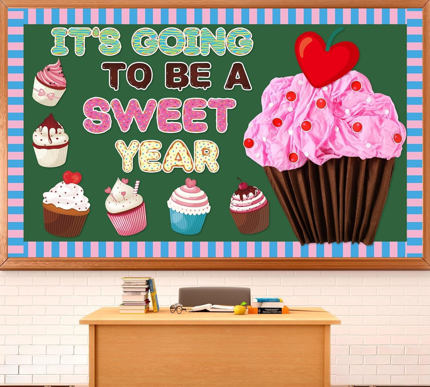 3D Cupcake Bulletin Board Set Birthday Classroom Decoration It’s Going ...
