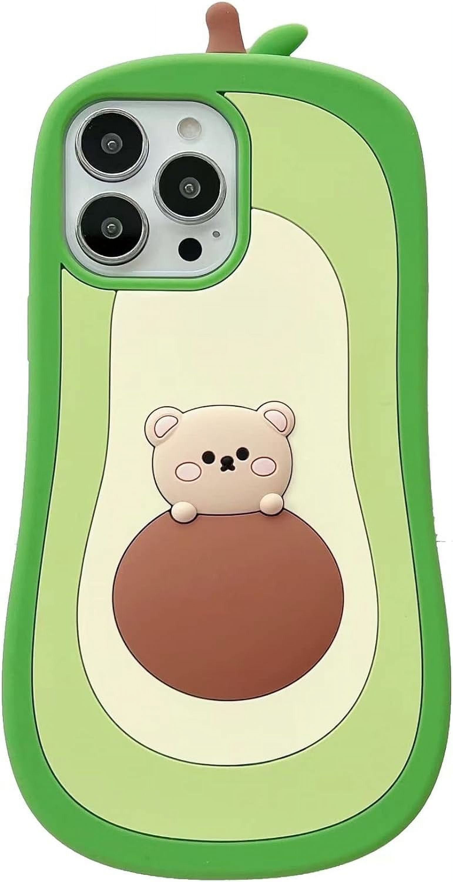 3D Cute Avocado Case for iPhone 14 Plus,Cartoon Kawaii Fruit Avocado ...