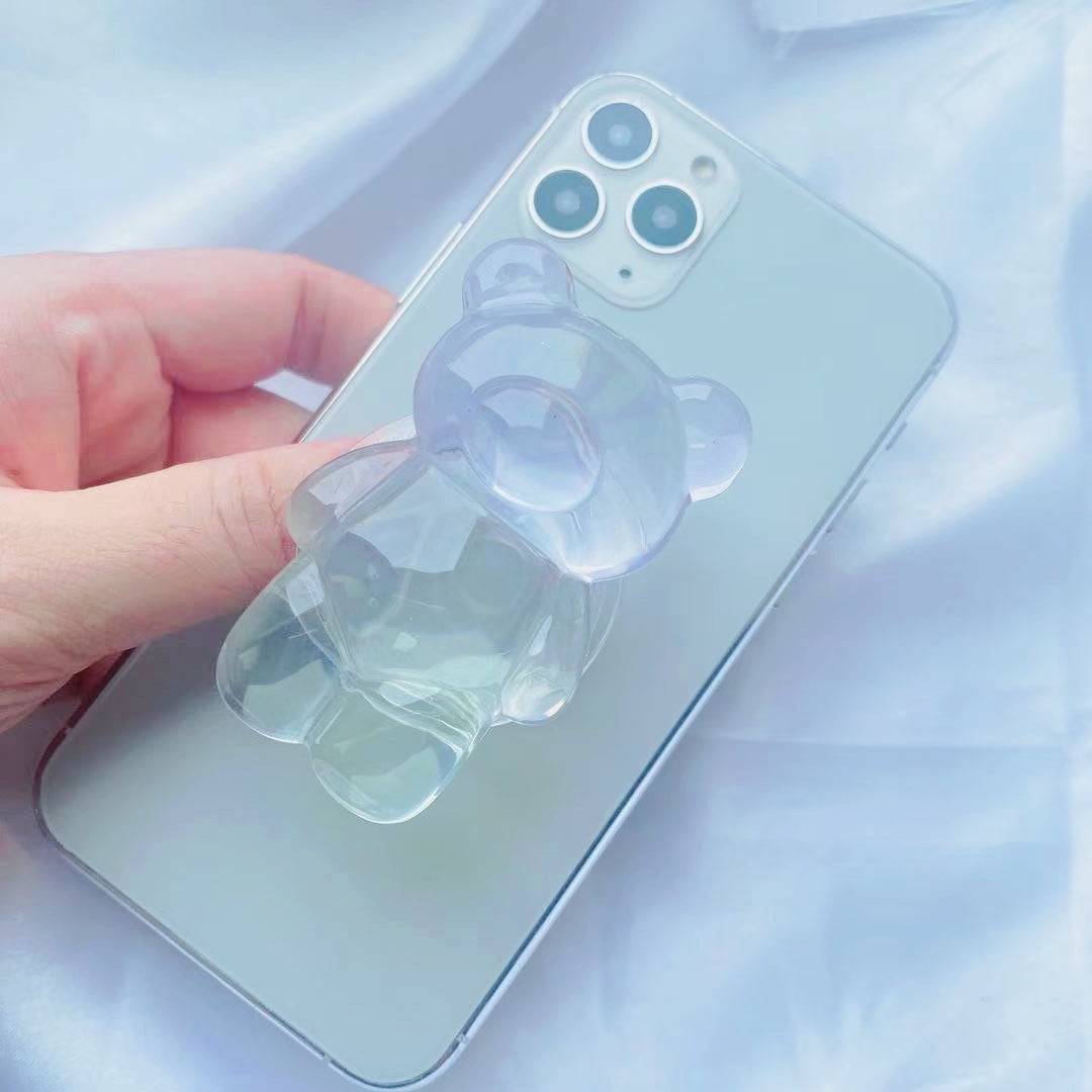 3D Cute Bear Grip Tok Finger Phone Holder for IPhone 13 12 Samsung Foldable Support Telephone ...