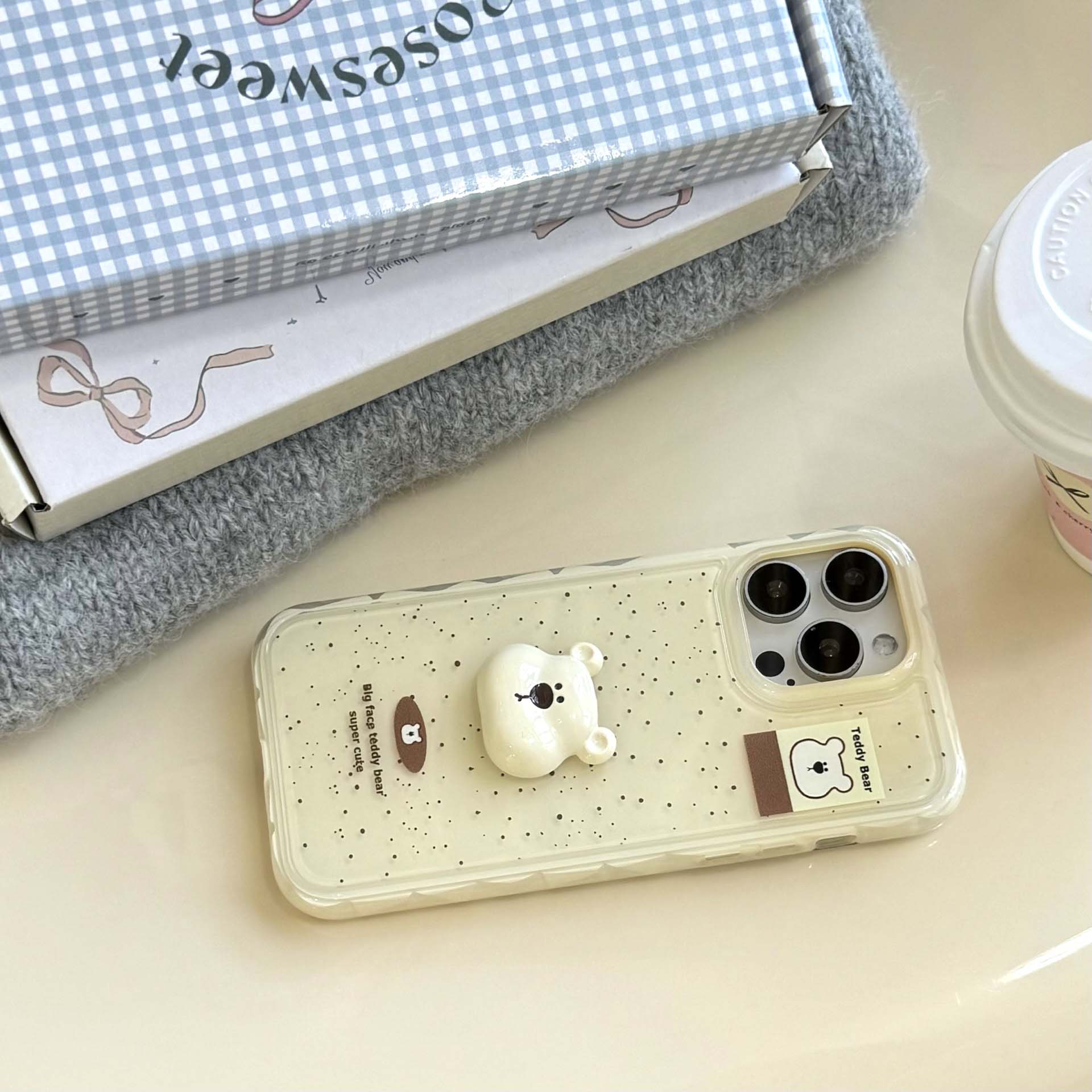 3D Cute Bear Jellycolor Shell Protector For Iphone 14 13Pro 15Pro 15 13 ...