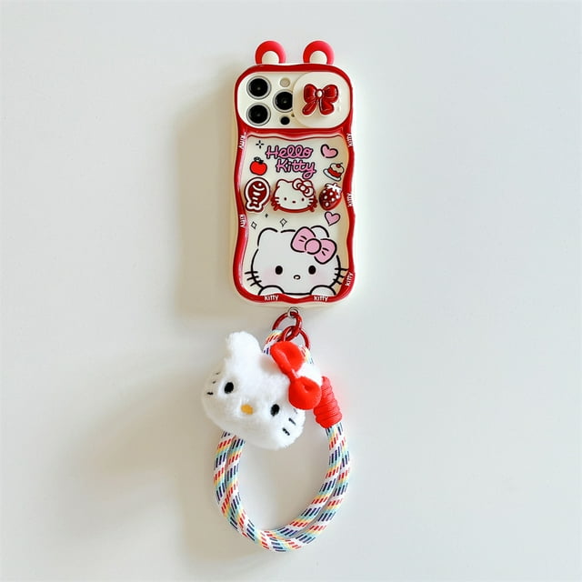 3D Cute Cartoon Hello Kitty Push-Pull Camera Phone Case for IPhone 16 ...