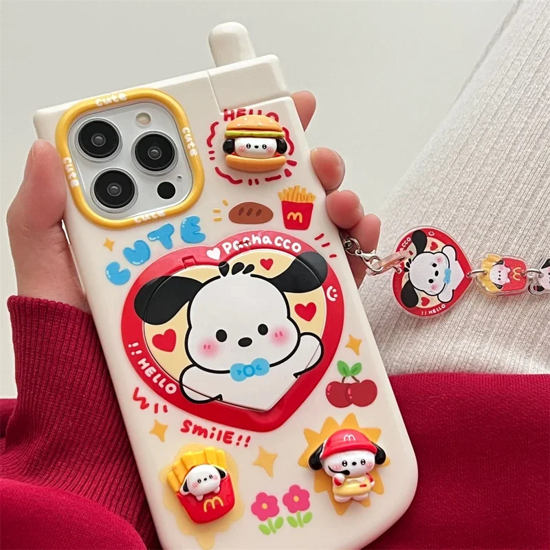 3D Cute Cartoon Sanrio Pochacco Phone Case For iPhone 15 Pro 14 13 12 ...