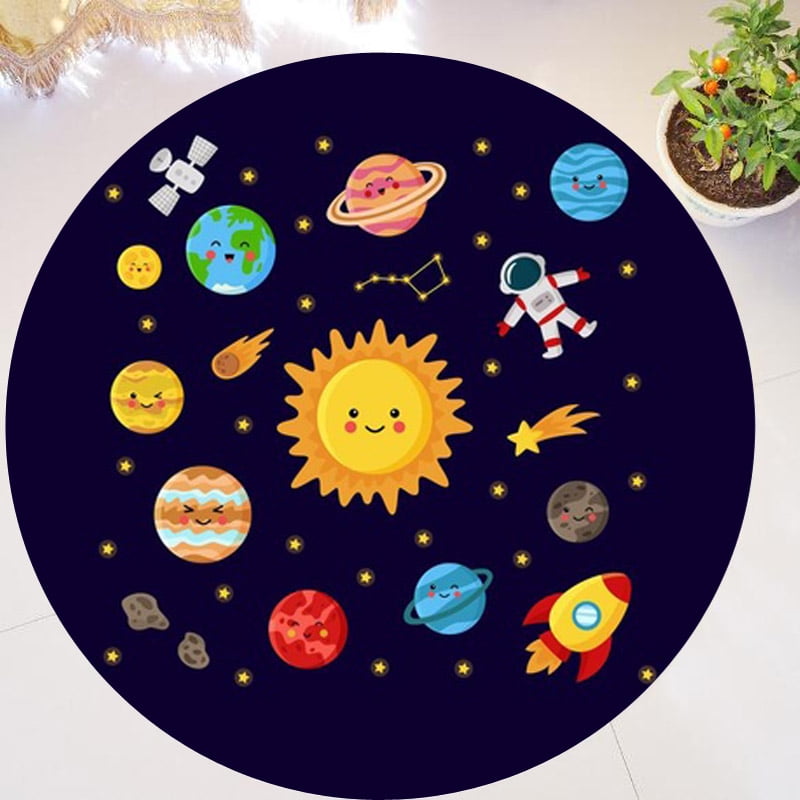 3D Cute Cartoon Space Planet Rocket Spacecraft Alien Star Galaxy Round ...