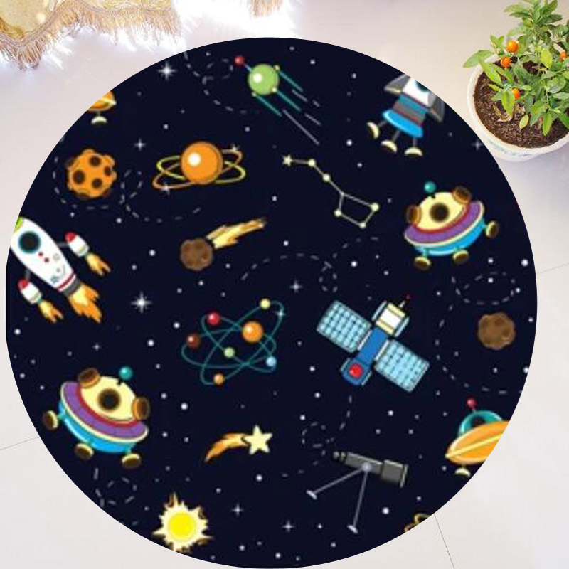 3D Cute Cartoon Space Planet Rocket Spacecraft Alien Star Galaxy Round ...