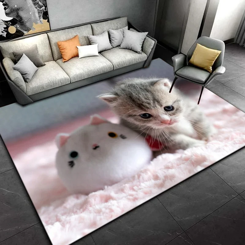 3D Cute Cat Animal Pattern Carpet Lovely Pet Kitten Area Rug for ...