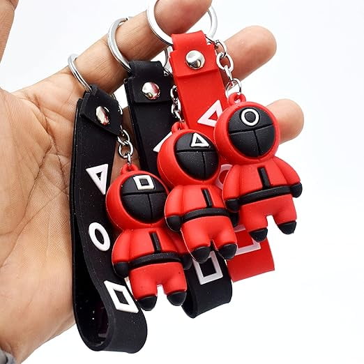 3D Cute Character Key Chain with Rubber Lanyard, Red (3 Unit) - Walmart.com