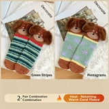 3D Cute Dog Coral Fleece Slipper Socks, Cozy Fuzzy Winter Home Socks ...