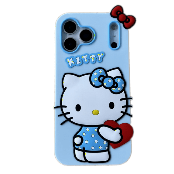 3D Cute Kitty Cat Cartoon Silicone Girly Phone Case Shockproof Protective Cover for iPhone 6 7 8 ...