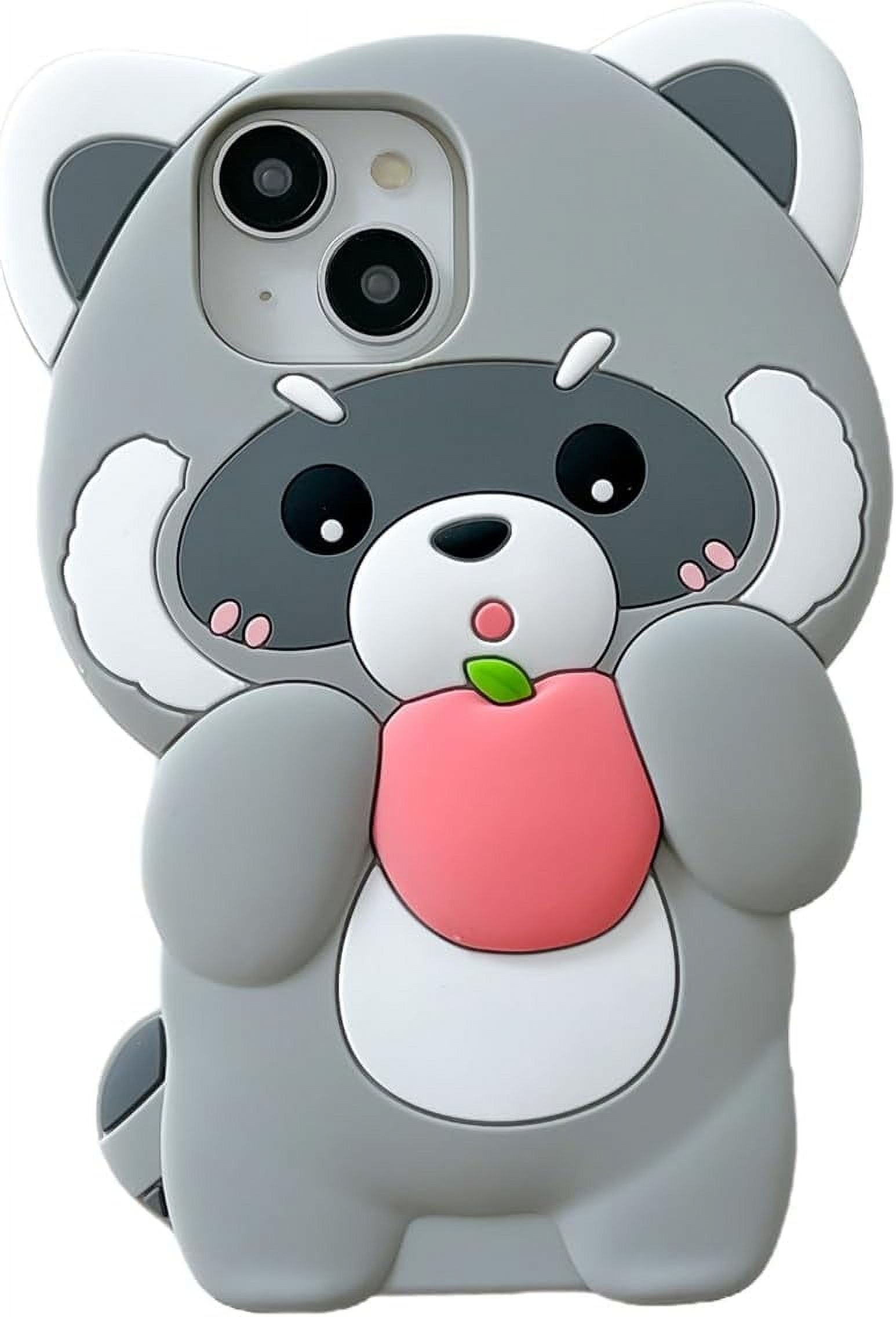 3D Cute Raccoon Soft Case for iPhone 11,Cartoon Kawaii Grey Raccoon ...