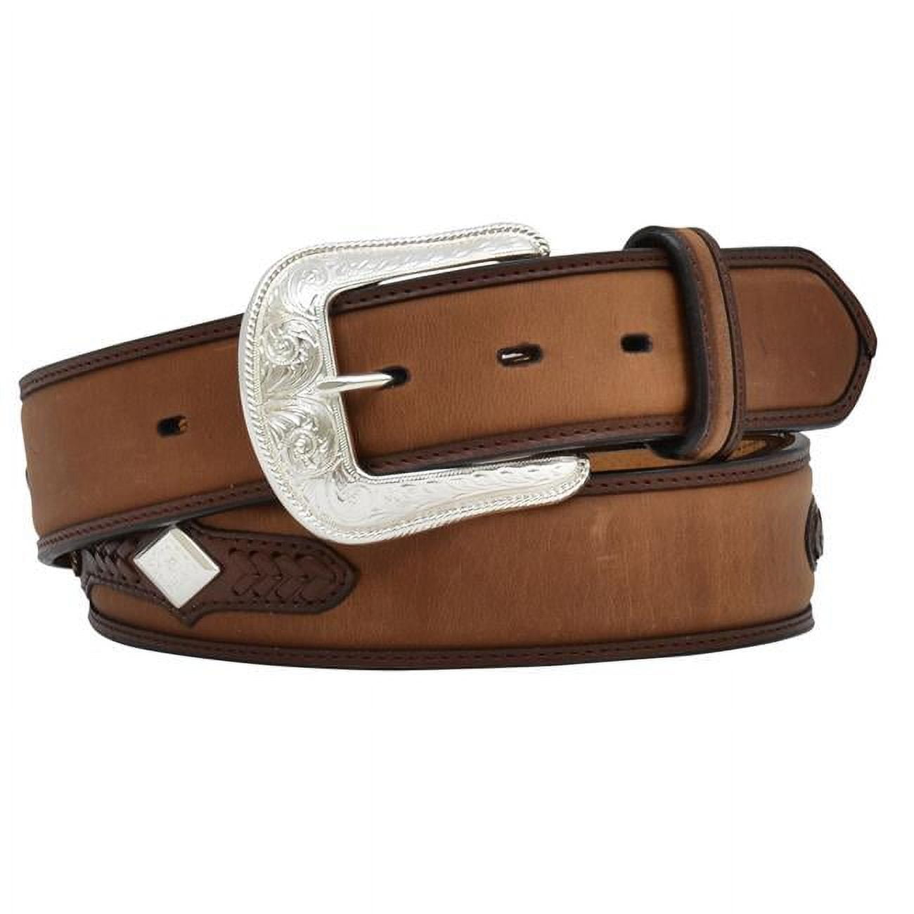 3D D6822-44 Mens Western Leather Diamond Conchos Lacing Brown Belt ...