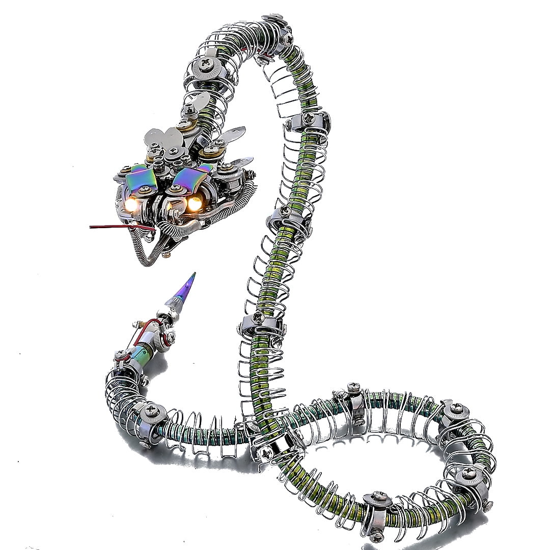 3D DIY Metal Puzzle Steampunk Snake Mecha Model Kit, Stainless Steel ...