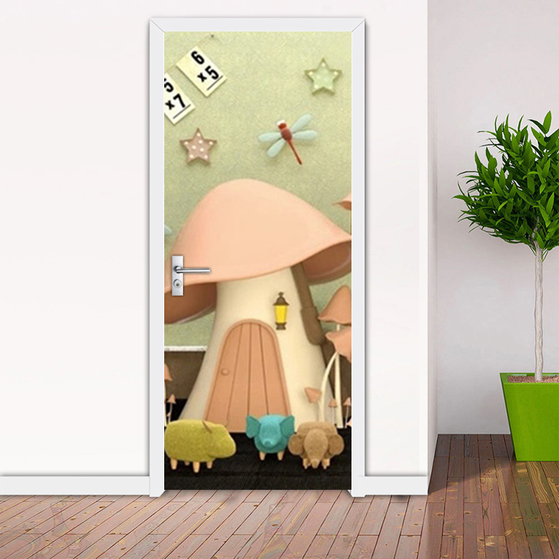3D DIY Removable Door Sticker For Bedroom Living Room Self-adhesive ...