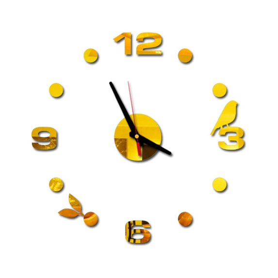 3D DIY Roman Numbers Acrylic Mirror Wall Sticker Clock Home Decor Mural ...