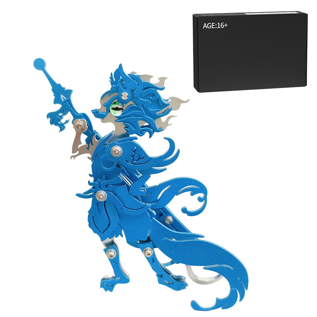 3D DIY Shogun Cat Metal Assembly Model, Samurai Style Cat Warrior Desk ...