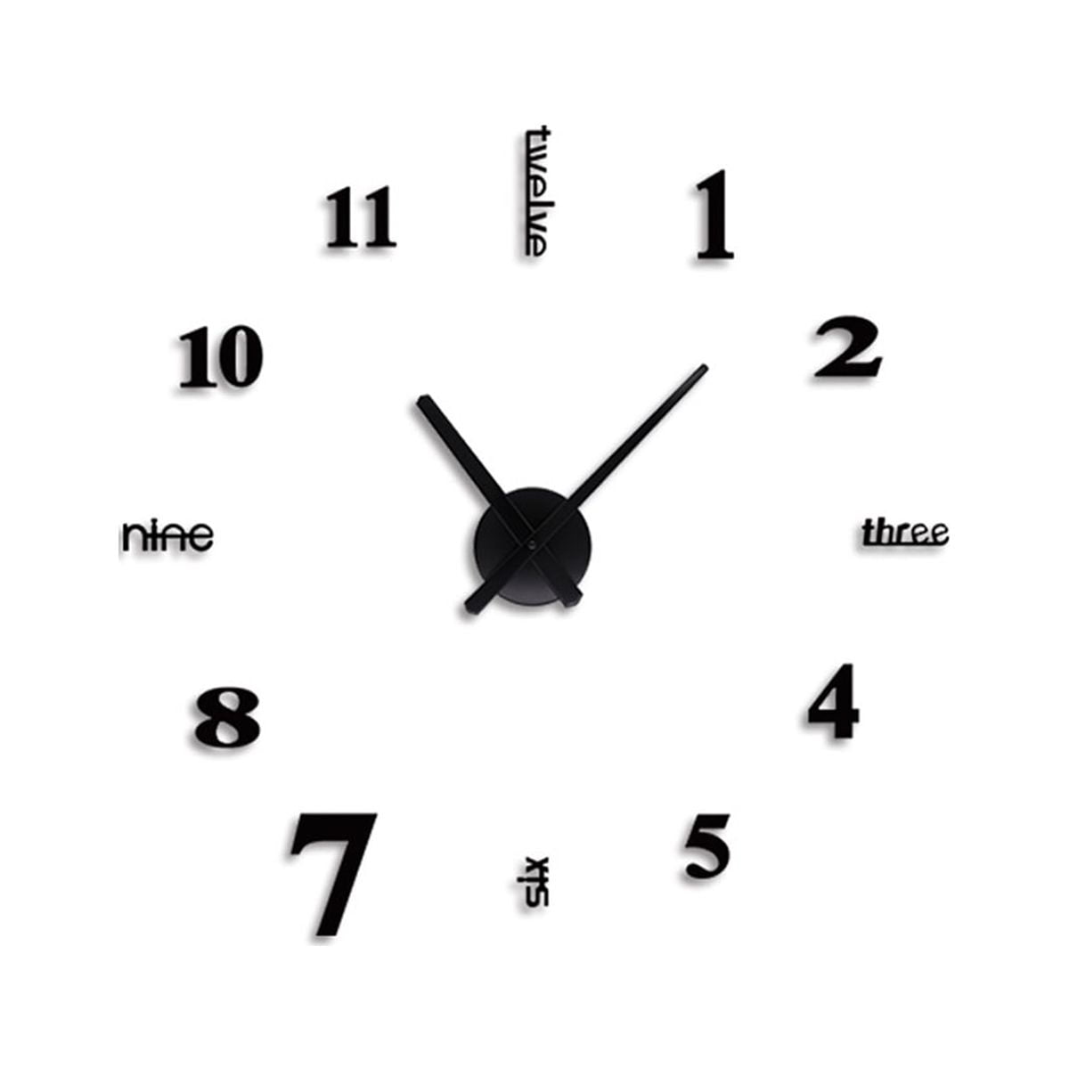 3D DIY Wall Clock, Frameless Mirror Surface Wall Clock, L/S Number Wall ...
