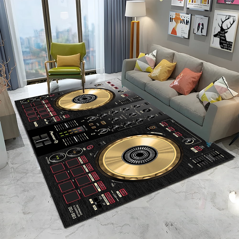 3D DJ Music Screen Keyboard Cartoon Carpet Rug for Home Living Room ...