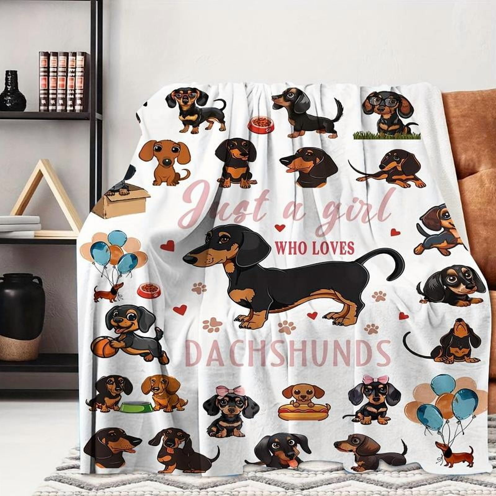 3D Dachshund Print Flannel Blanket - Soft, Lightweight & Machine ...
