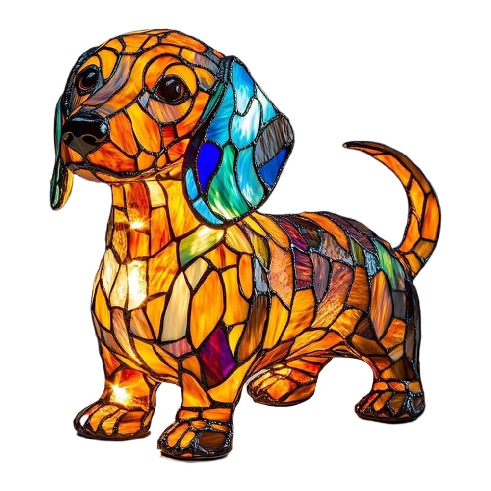 3D Dachshund Table Lamp, Retro Stained Animal Night Light, Cute Resin ...