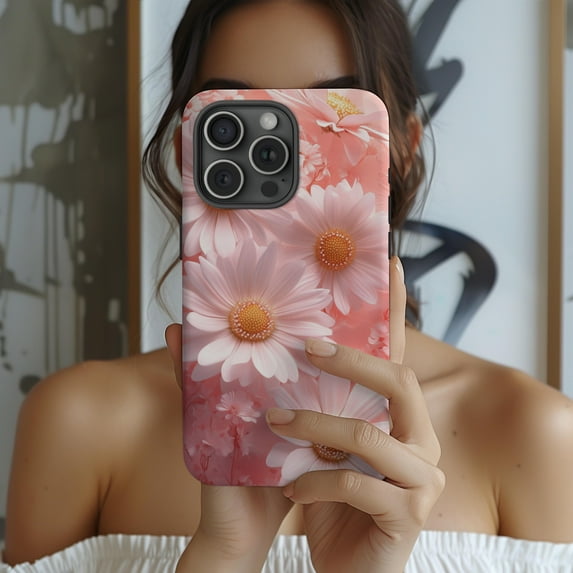 3D Daisy Light Pink Cute Chic Birthday Gift Case for iPhone 17 through ...