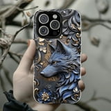 3D Dark Gothic Fantasy Wolf Floral Phone Case 17 16 15 14 13 12 11 Pro ...