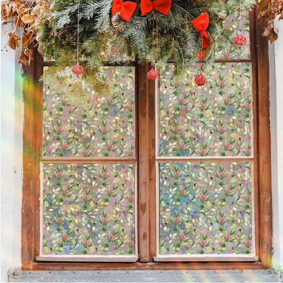 3D Decorative Stained Glass Window Privacy Film Non-Adhesive Sticker ...